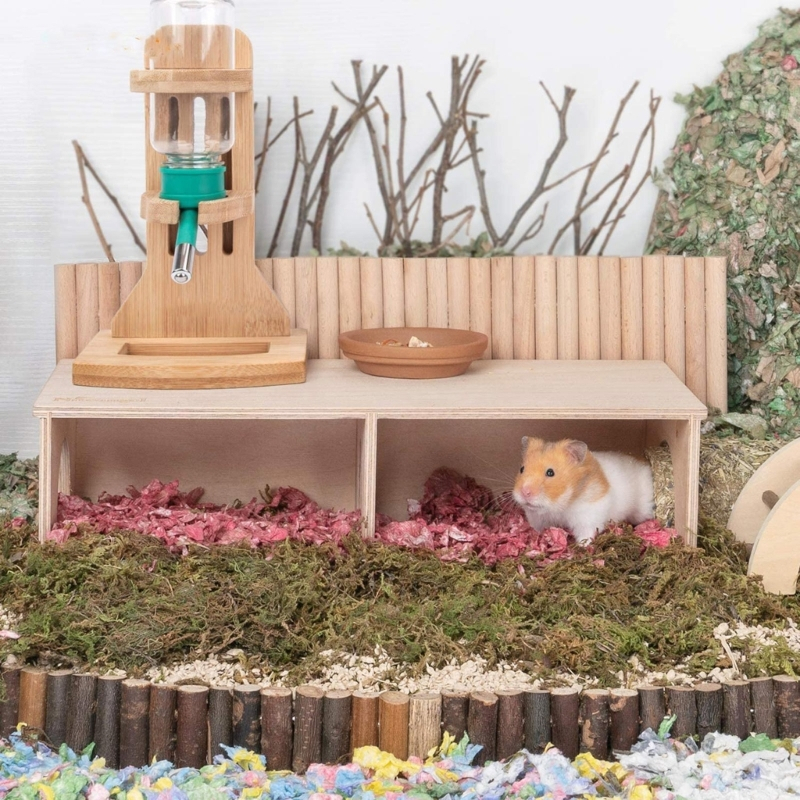 Hamster Hideout Wood Villa Small Animal Pet Natural Wood Hideout Play ...