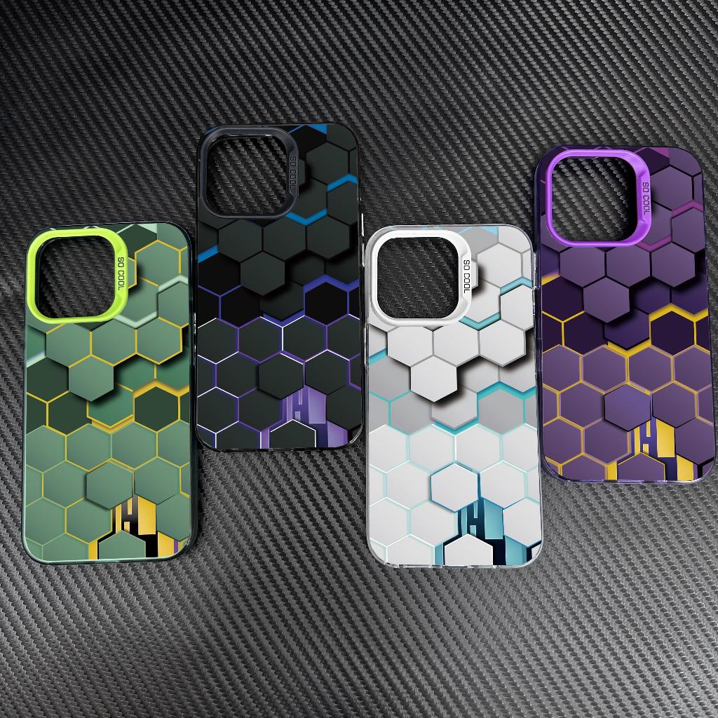 Casing Simple Honeycomb Luxury Hard Case Vivo S19 S18 Pro S17 S16 S16E ...