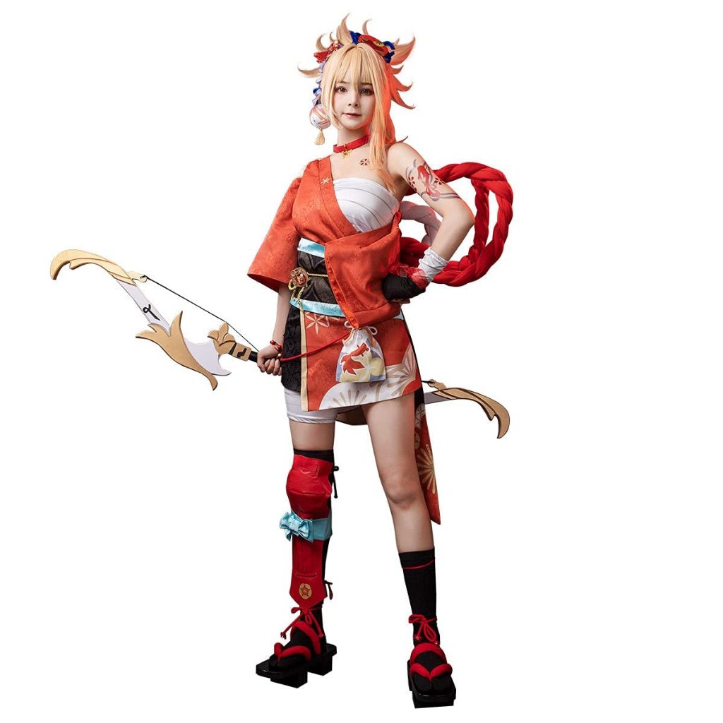 Hsctek Game Genshin Impact Yoimiya Cosplay Costume Full Set Halloween ...