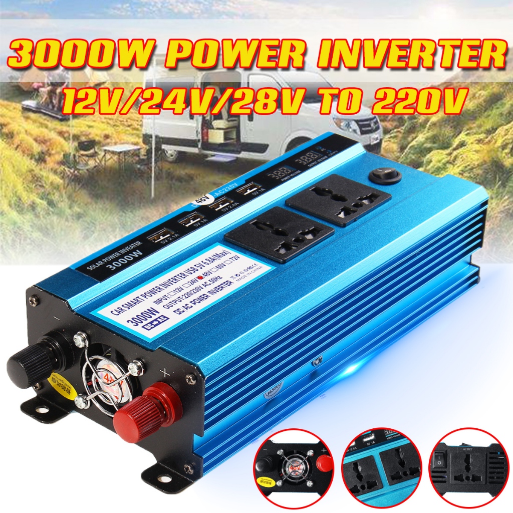 1200W Car Inverter Power Voltage Convertor Transformer DC12V 24V 48V To ...