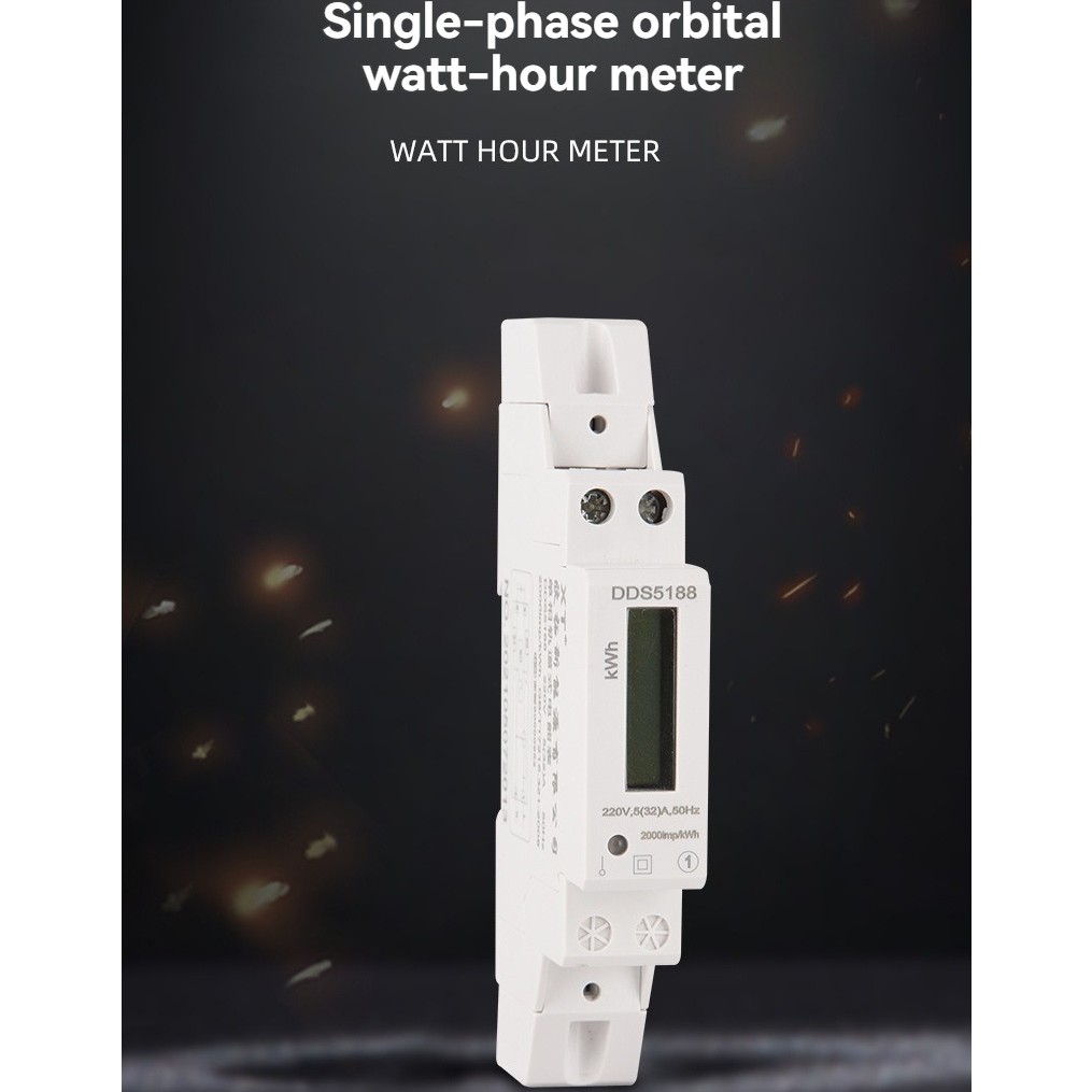 DS5188 5(32)A 230V 50HZ Single phase Din rail KWH Watt hour din-rail ...