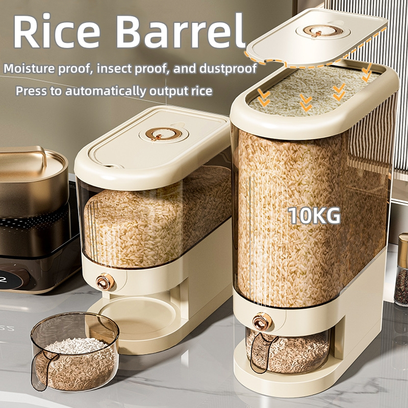 10kg Rice Dispenser Rice storage box nano barrel insect-proof moisture ...