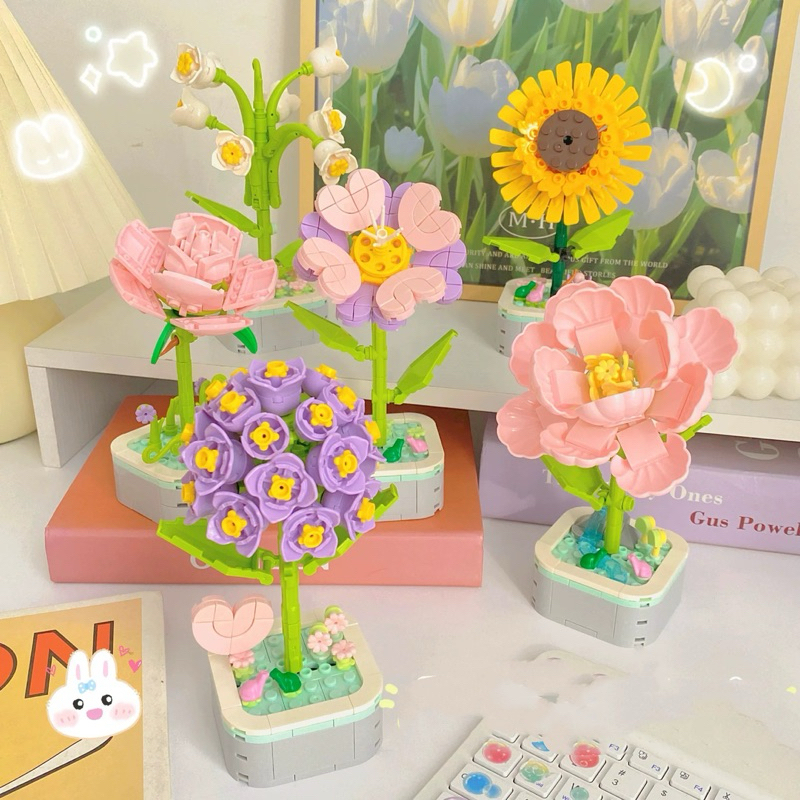 Mini Building Block SunFlower Assembled Creative Educational Toys Small ...
