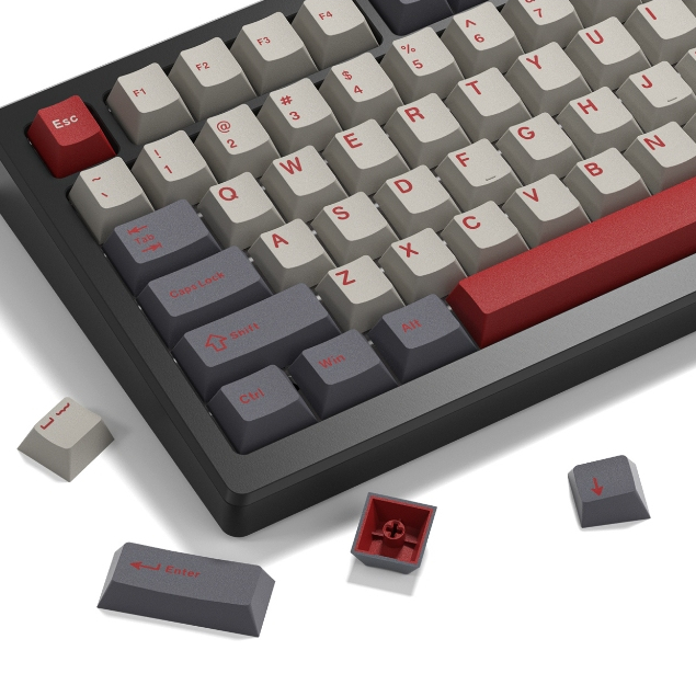 WOMIER 132 Keys PBT Keycaps Retro Cherry Profile Double Shot Custom Key ...