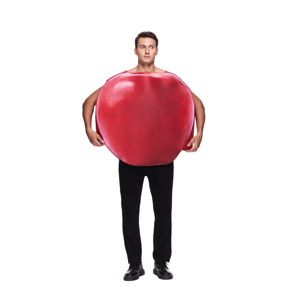 COD Adult Red Apple Halloween Costume Unisex Fruit Costumes Party Game Snow White Poison Apple ...
