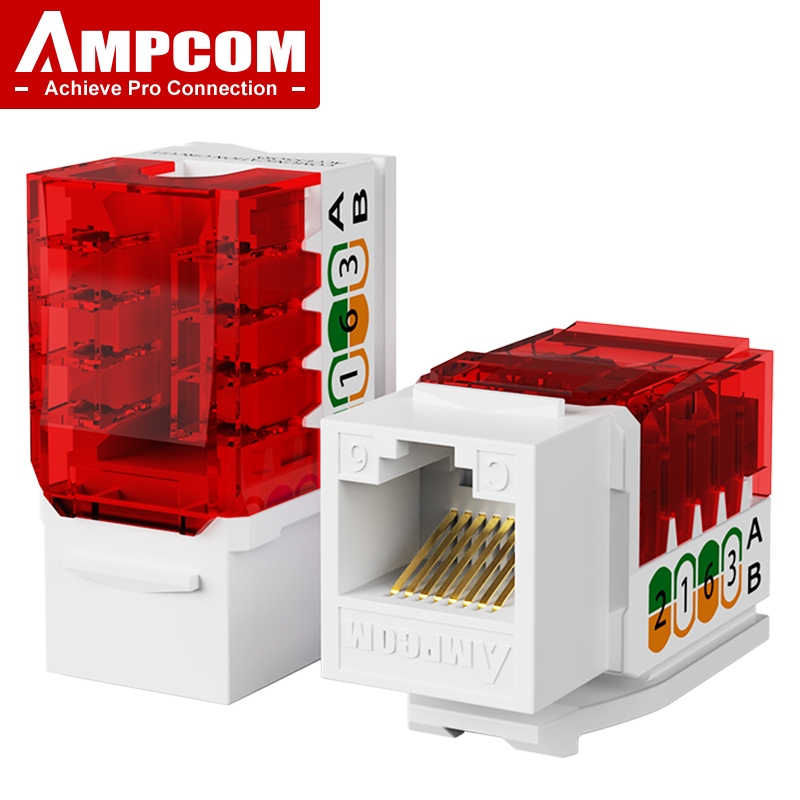 AMPCOM CAT6 RJ45 Keystone Jack Module Connector Network Coupler ...