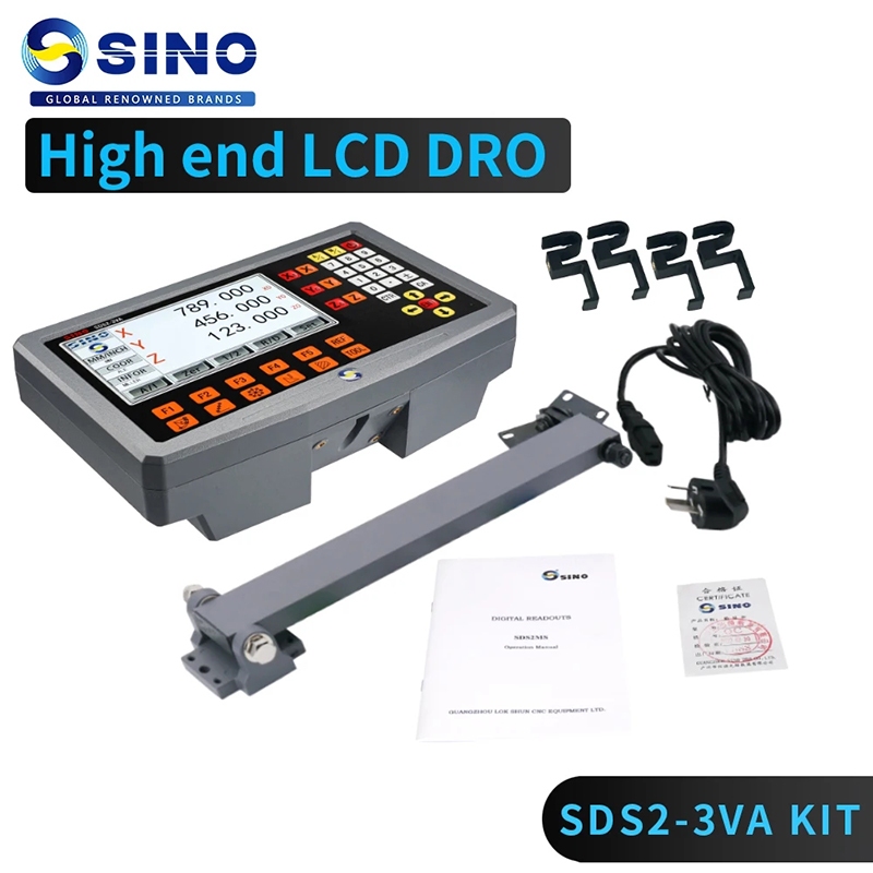 SINO LCD 2 Axis 3 Axis DRO Sets Digital Readout Display with Scale Linear Encoder Grating Glass ...