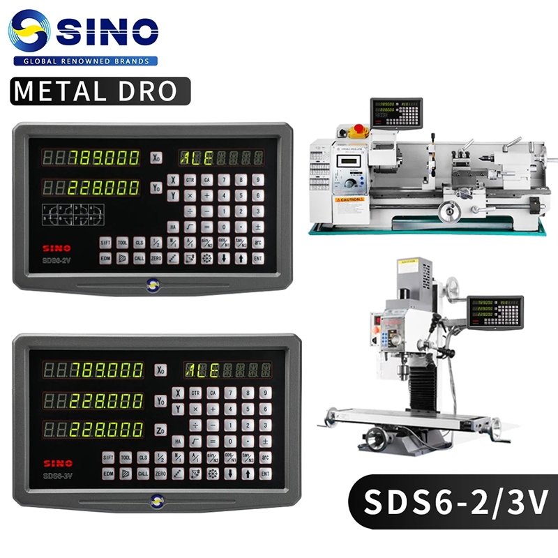 Hot SINO Metal SDS6-3V High-end 3 Axis DRO Digital Readout Display Metal Casing Turning Lathe ...