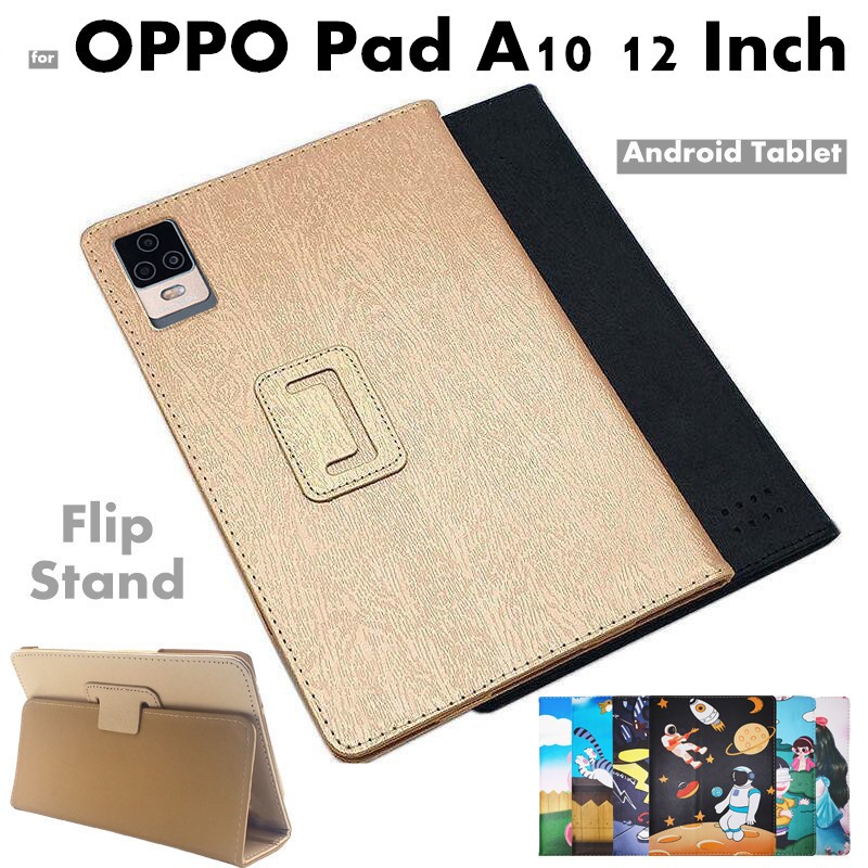 Flip Case for OPPO Pad A10 Tab 12 Inch Android 12.0 Silk Pattern Cover ...