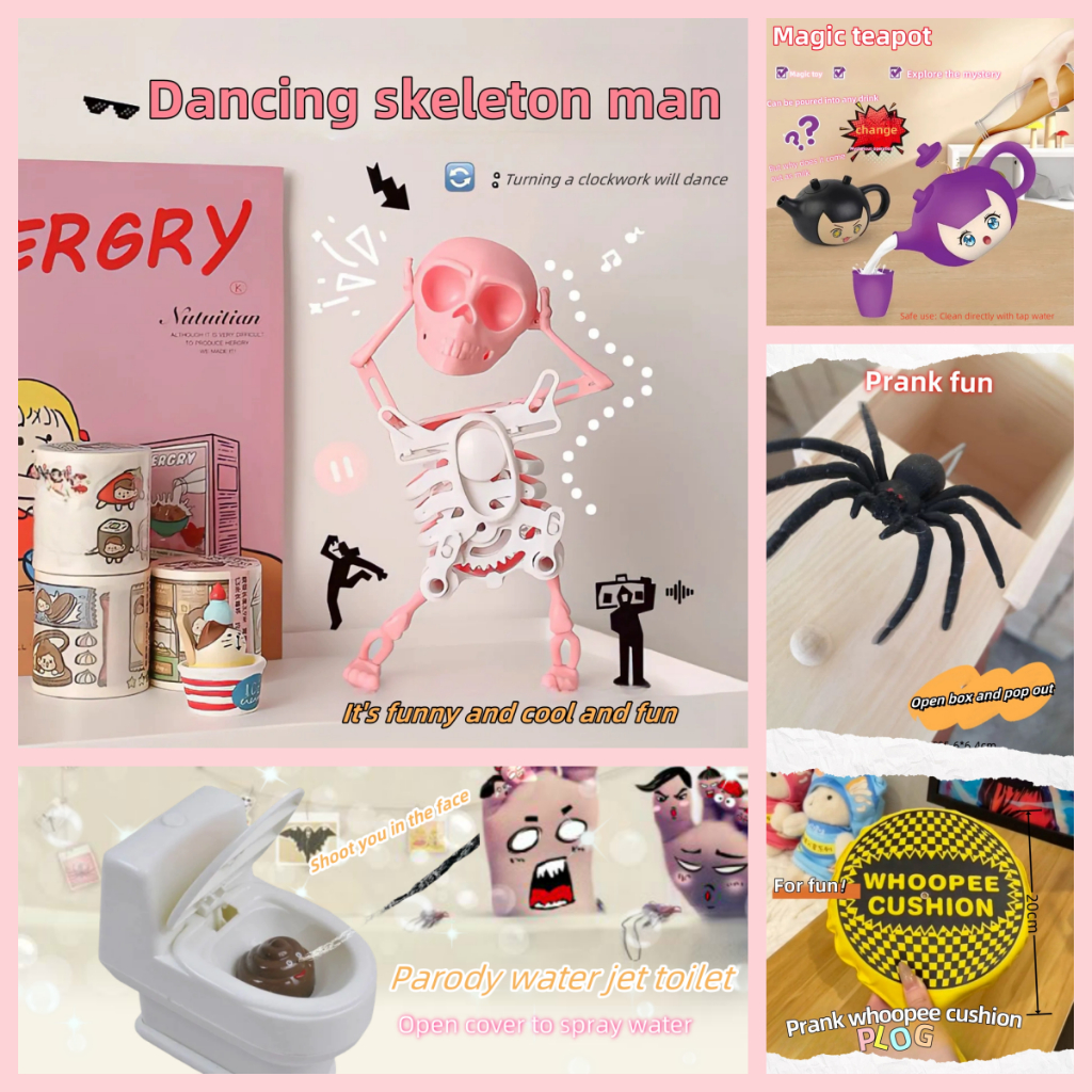 Dancing Skeleton Man Creative Tricky Fart Pad Clockwork Funny Villain ...