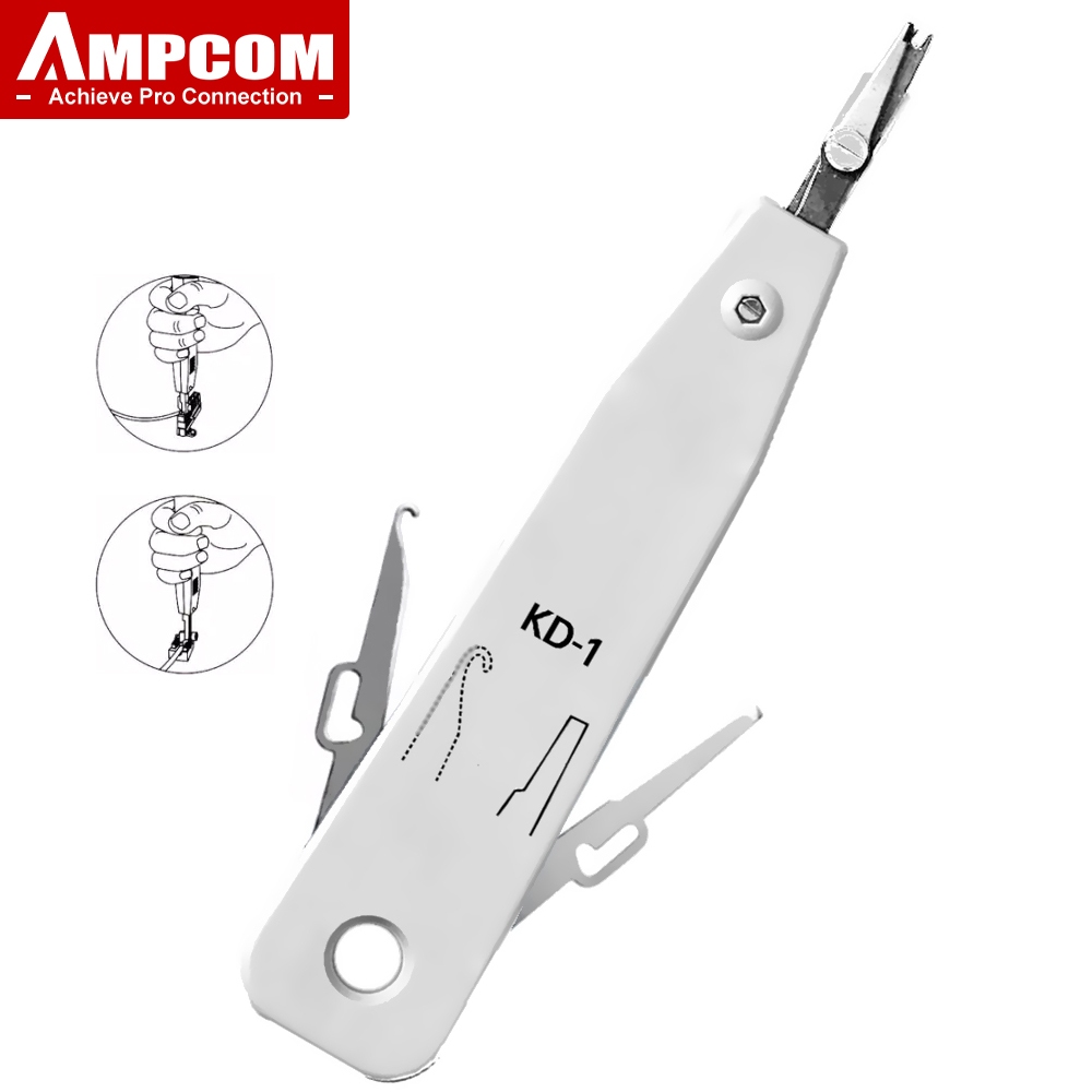 AMPCOM Krone Punch Down Tool, Multifunction Krone Kd-1 Type Idc/Network ...
