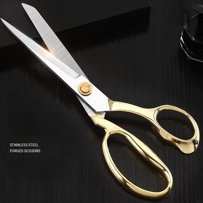 10inch Golden Handle Stainless Steel Large Scissors Fabric Leather ...