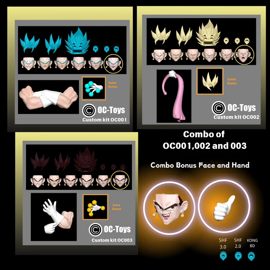 OC TOYS Golden Legend Blue Flame Black Proud Vegito Accessory Pack | Shopee Philippines