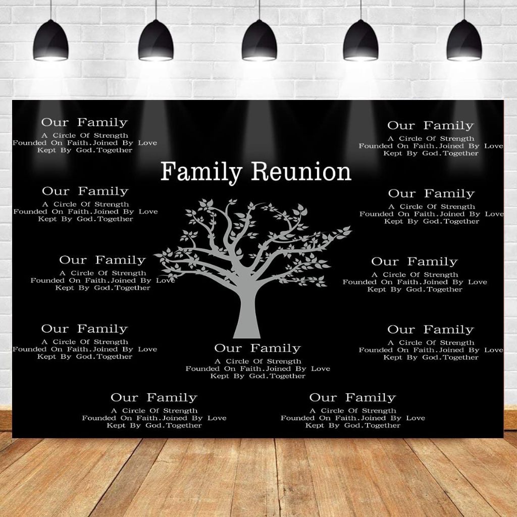 Family Reunion Backdrop for Photography Black and White Family Tree ...