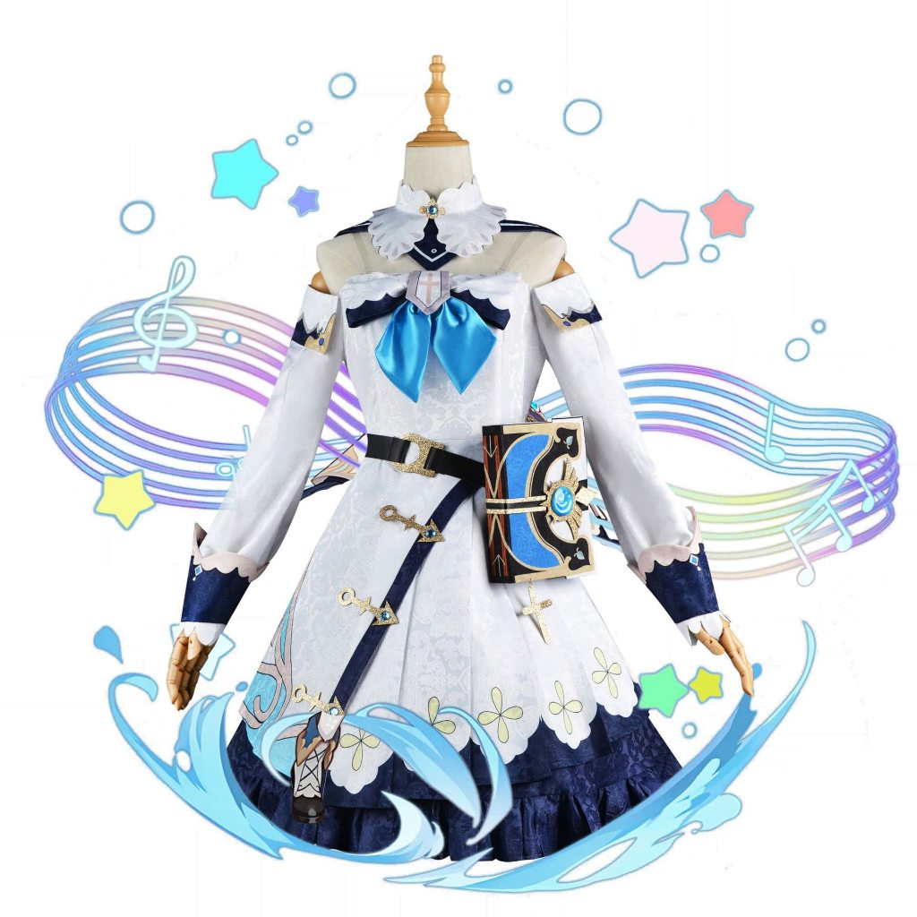 Hsctek Game Genshin Impact Barbara Cosplay Costume Full Set Halloween ...