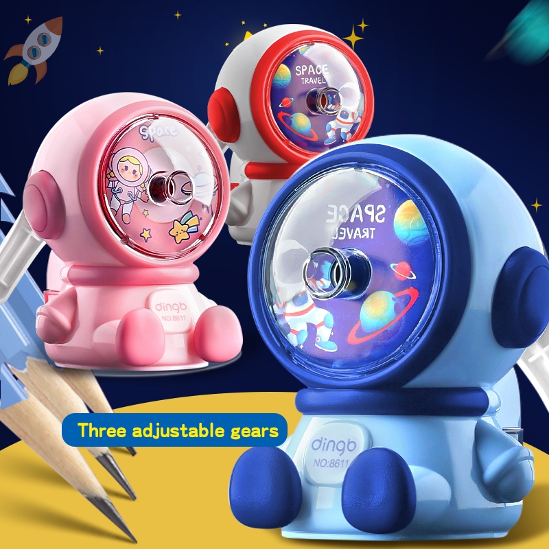 Cartoon Astronaut Kids Rotary Pencil Sharpen Heavy Duty School ...