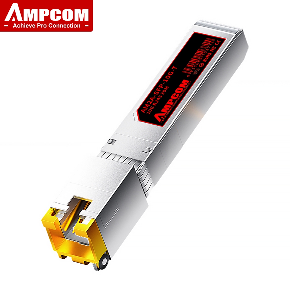 AMPCOM 1.25G and 10G RJ45 Ethernet Copper SFP Transceivers, RJ45 to ...