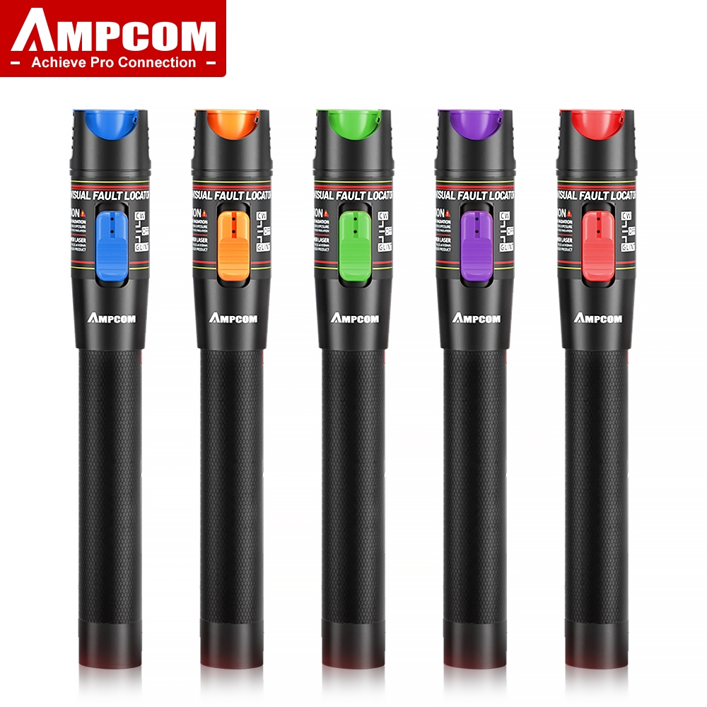 AMPCOM Visual Fault Locator Fiber Optic Cable Tester Red Light 5-50mW ...