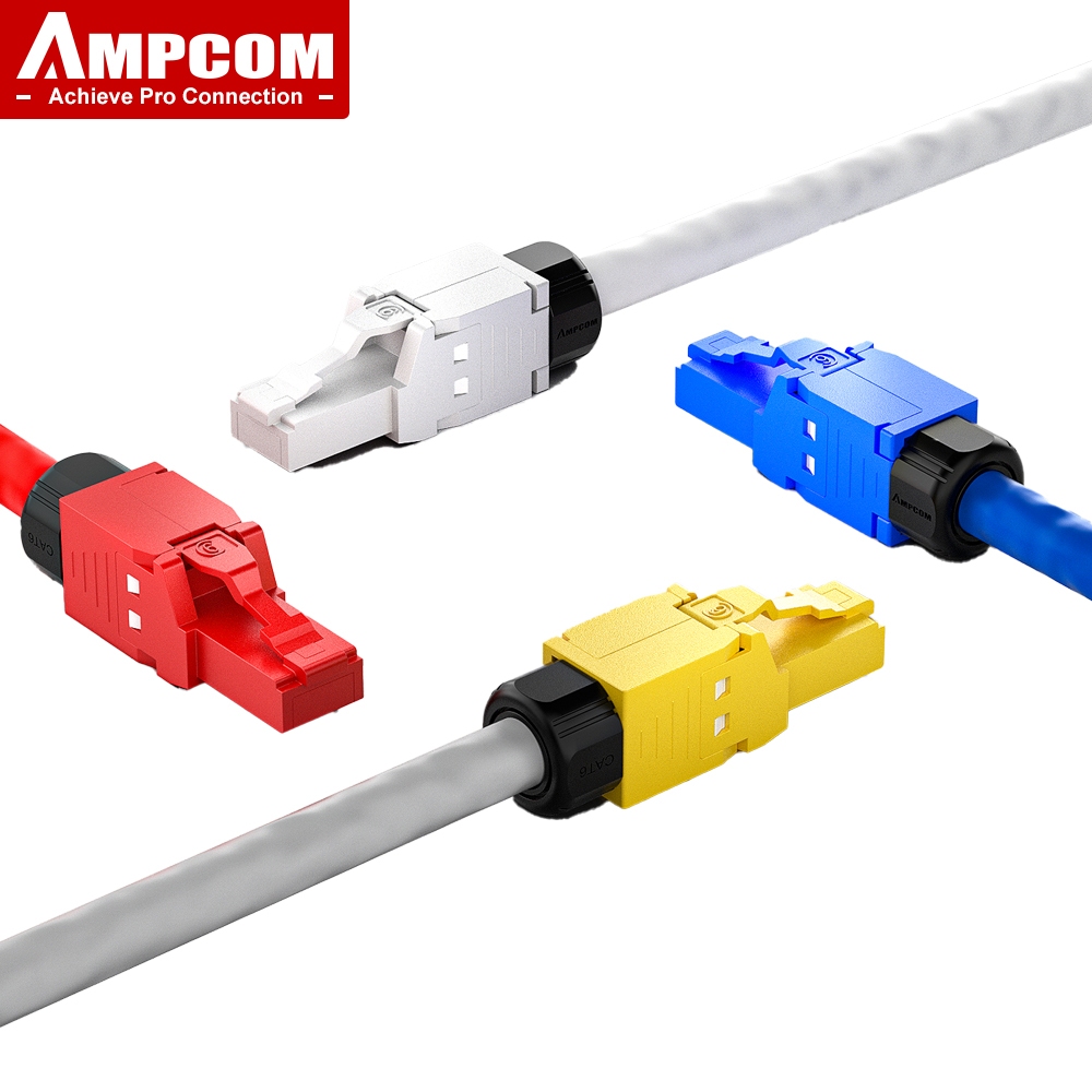 AMPCOM RJ45 Connectors Modular Plug, CAT6A CAT6 UTP Network Toolless Connector Ethernet Plugs ...