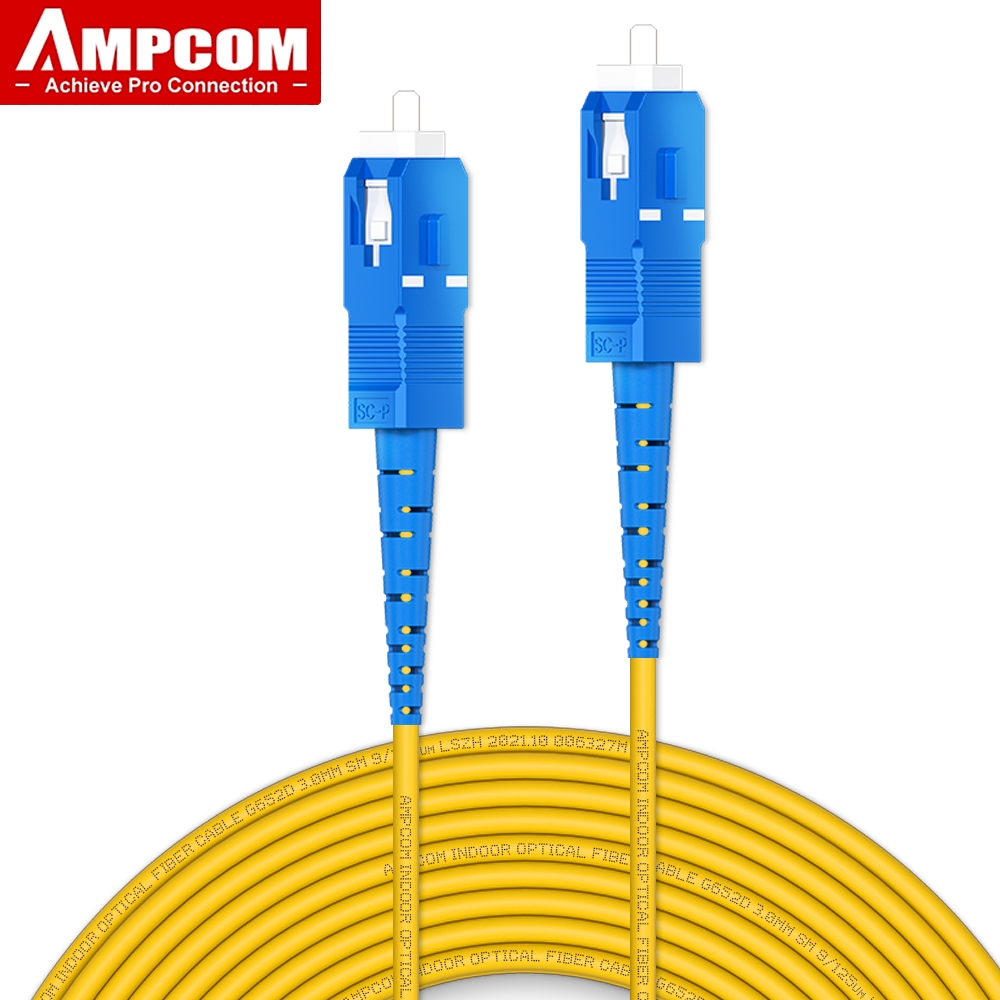 AMPCOM SC-SC Single Mode Fiber Optic Patch Cable, 9/125, Simplex, UPC, Customizable | Shopee ...