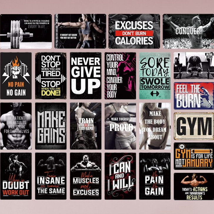 2024 Gym Signs Metal Billboards Wall Decorative Metal Panels Upang ...