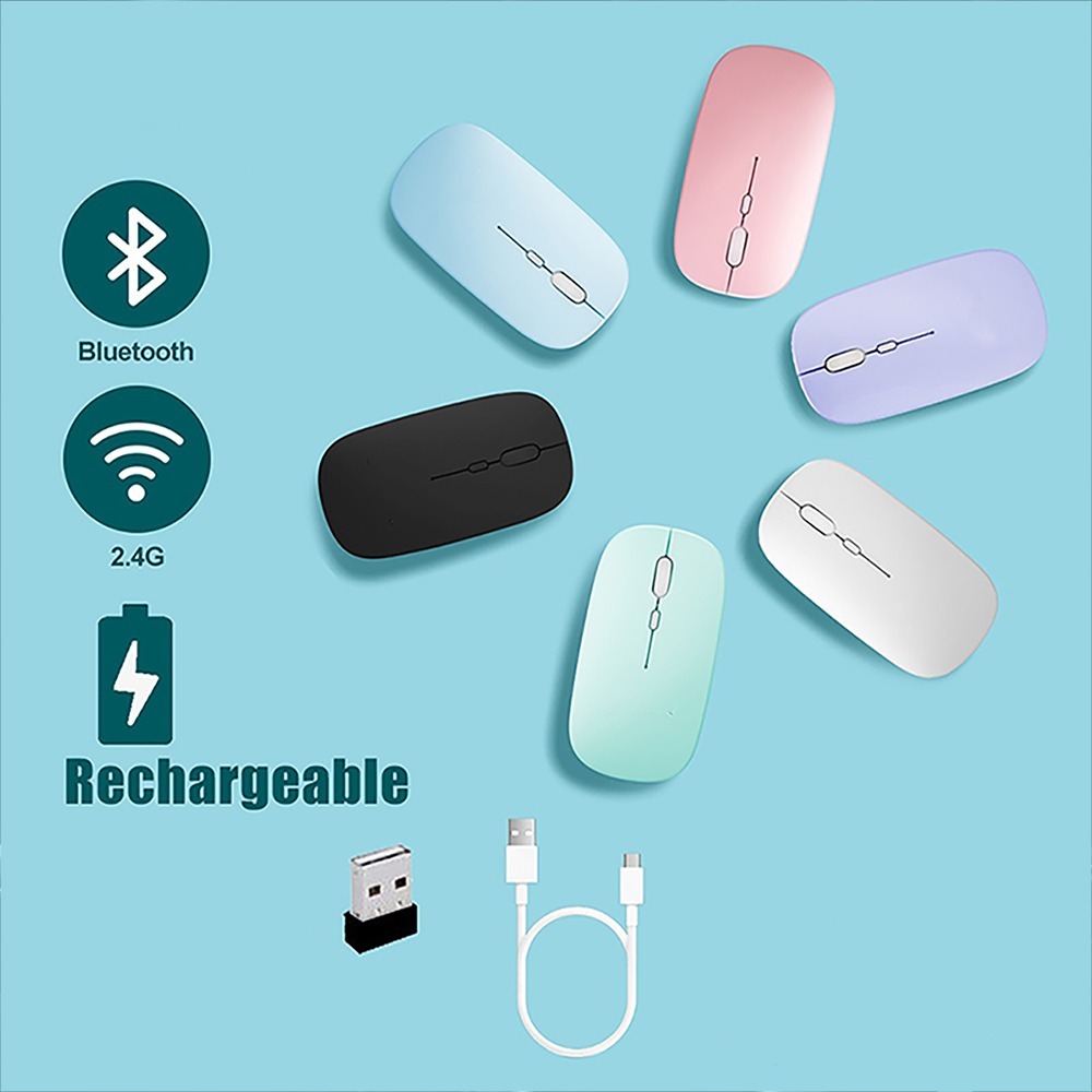 2 in 1 Wireless Bluetooth Mouse For laptop Rechargeable Mouse Dual ...