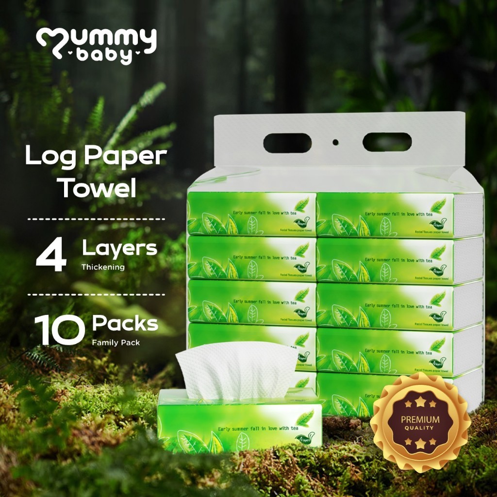Facial Tissue Paper 4-ply 10 Packs Organic green tea white tissue ...