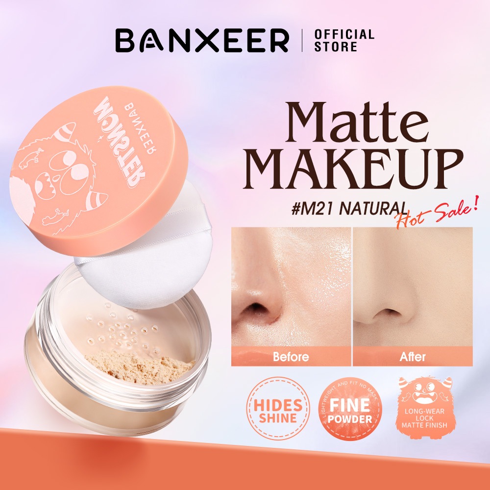 BANXEER Matte Loose Powder Oil Control Waterproof Long-Lasting 24h Face ...