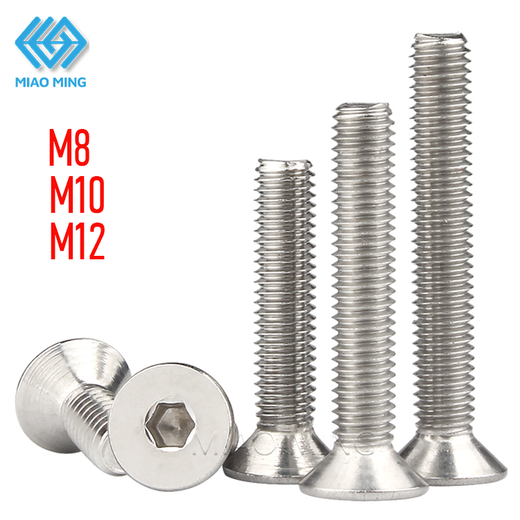 M8 M10 M12 Countersunk flat head hex screw allen bolt alenkey stainless ...
