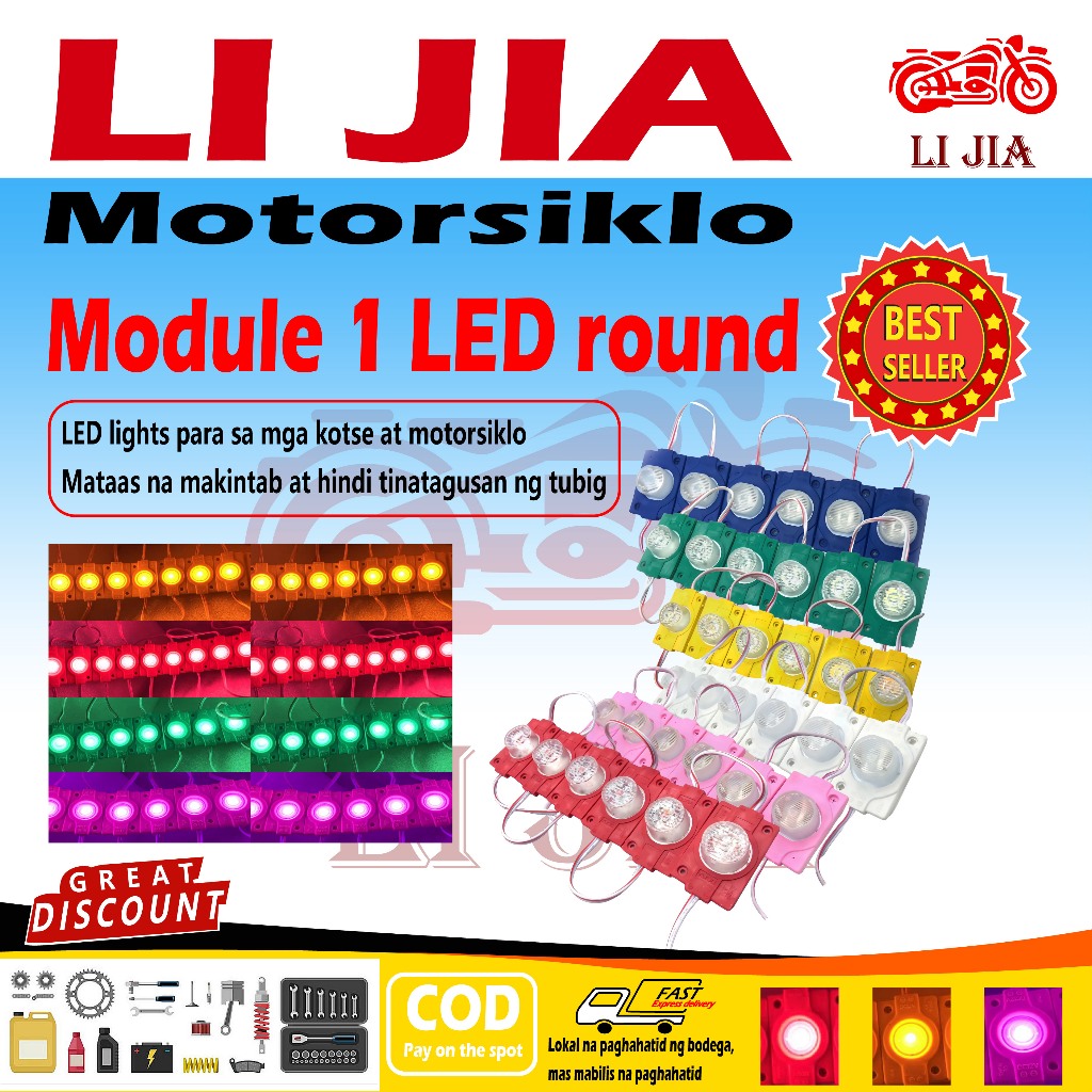 1 LED MODULE CIRCLE Car Motorcycle 1 LED Round Light Module 12VDC ...