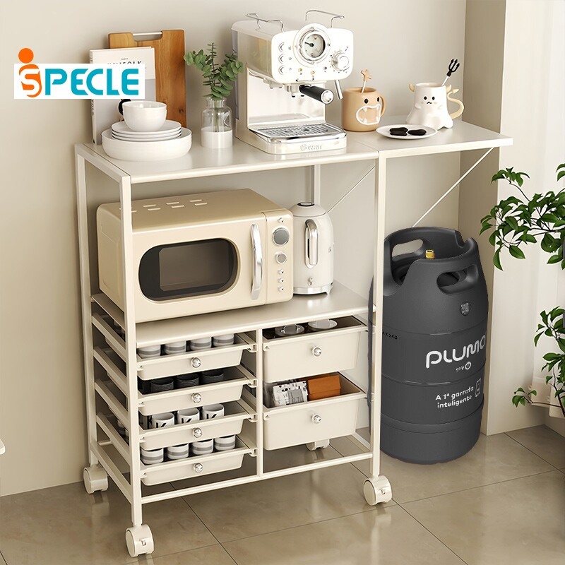 iSPECLE【Free 6 Drawer Boxes】 Kitchen Organizer Movable Trolley Oven ...