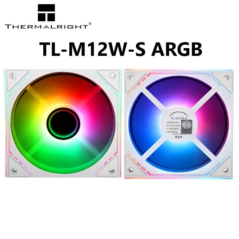 Thermalright TL-M12W-S ARGB Case Fan 120mm CPU Cooler Fan Comes with ARGB Mirror Light Effect PC ...