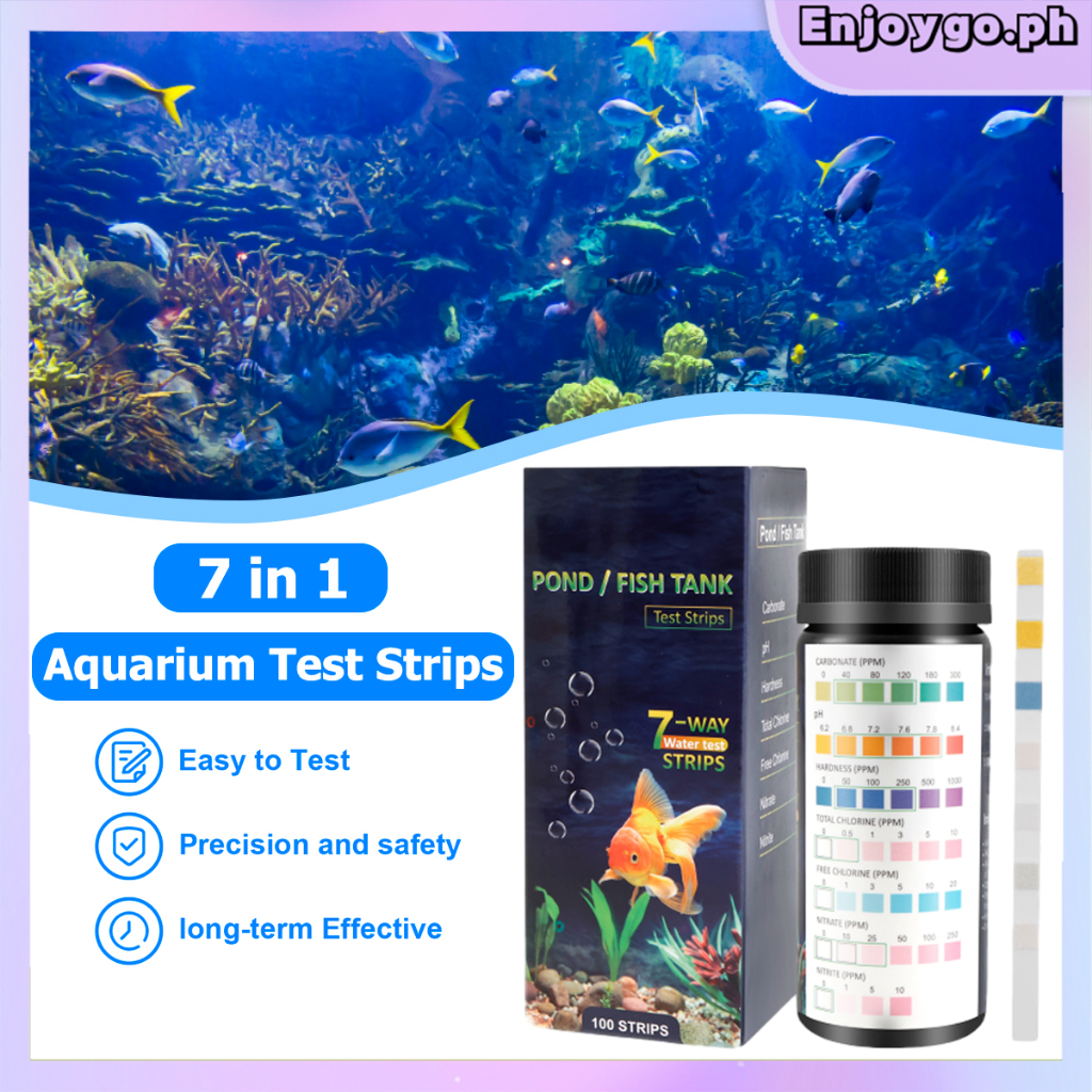 100Pcs Aquarium Test Strips 7 in 1 Fish Tank Test Kit with Test Tube ...