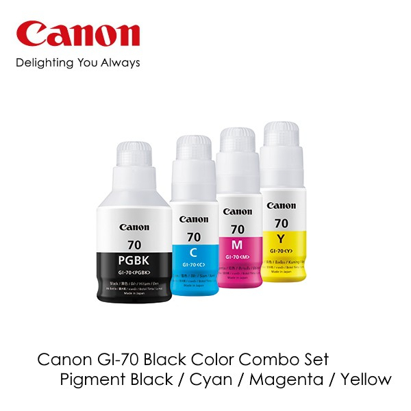 CANON GI-70 INK BOTTLE BLACK/CYAN/MAGENTA/YELLOW G4070/G7070/G6070 ...