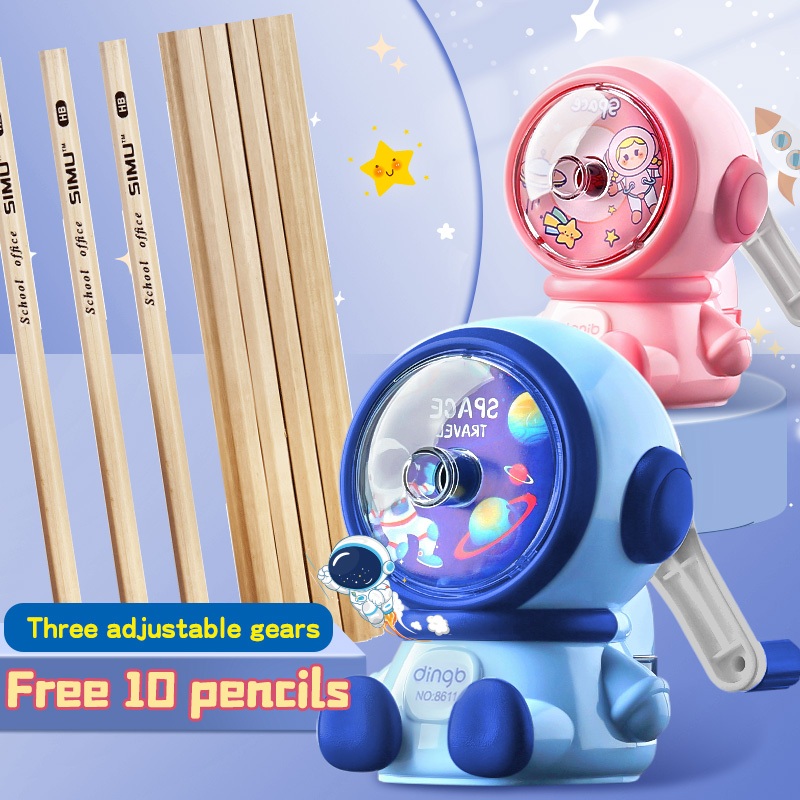 【Free 10 pencils】Astronaut cartoon pencil sharpener three-speed ...