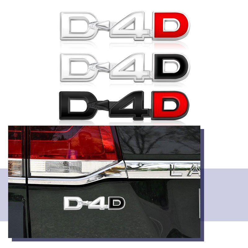 3D Metal Logo D4D Emblem Letters Car Trunk Badge For Toyota Yaris ...