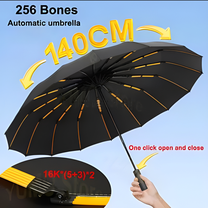 24 Ribs Automatic Umbrella Windproof Anti-UV Sunscreen Large Umbrella ...