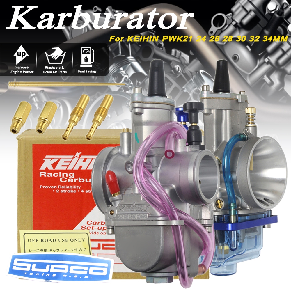 Keihin Sudco Racing Carburator Flat Slide PWK 24/26/28/30/32/34mm Universal Motorcycle Racing ...