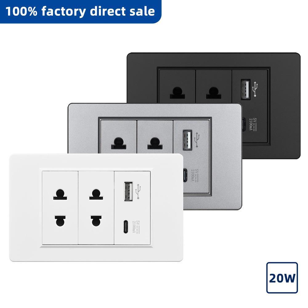 VISWE usb c 20W socket wall socket 2 pin socket black socket white ...