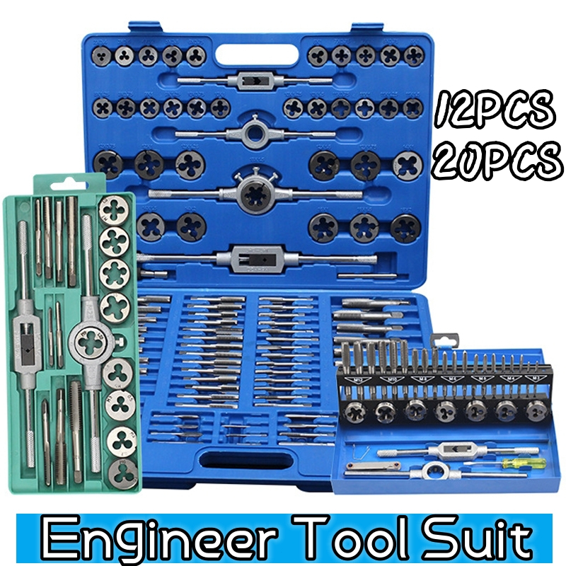 20PCS Adjustable Tap and Die Set Hand Tap Wrench threader Metric Threading Tool Set 6/7/8 ...