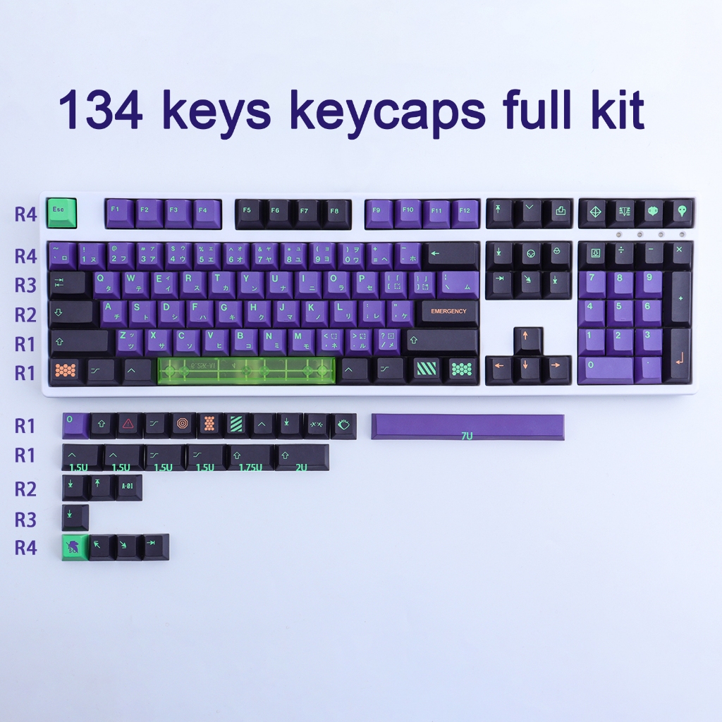 EVA MECHA-01 Keycap 171/152 Keys PC/PBT Material Cherry Profile DYE-SUB ...