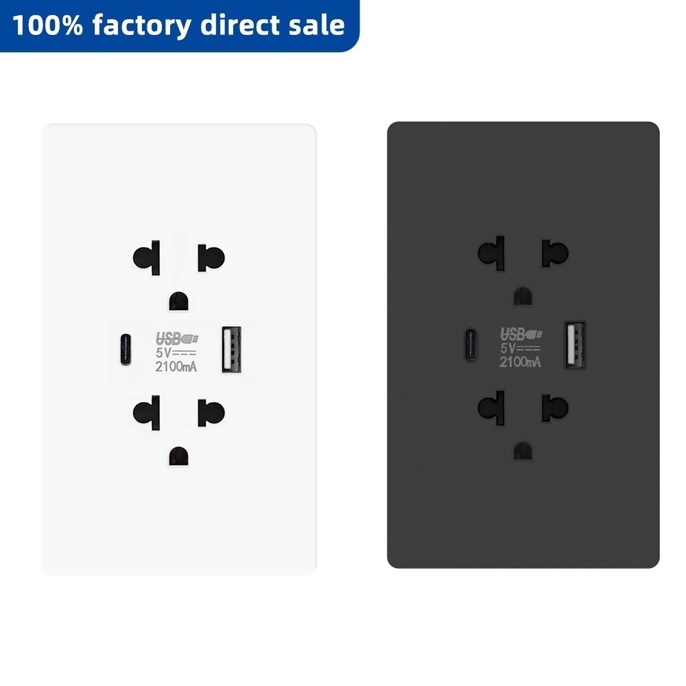 VISWE usb socket 3 pin socket black socket white socket，118*72mm plastic panel | Shopee Philippines