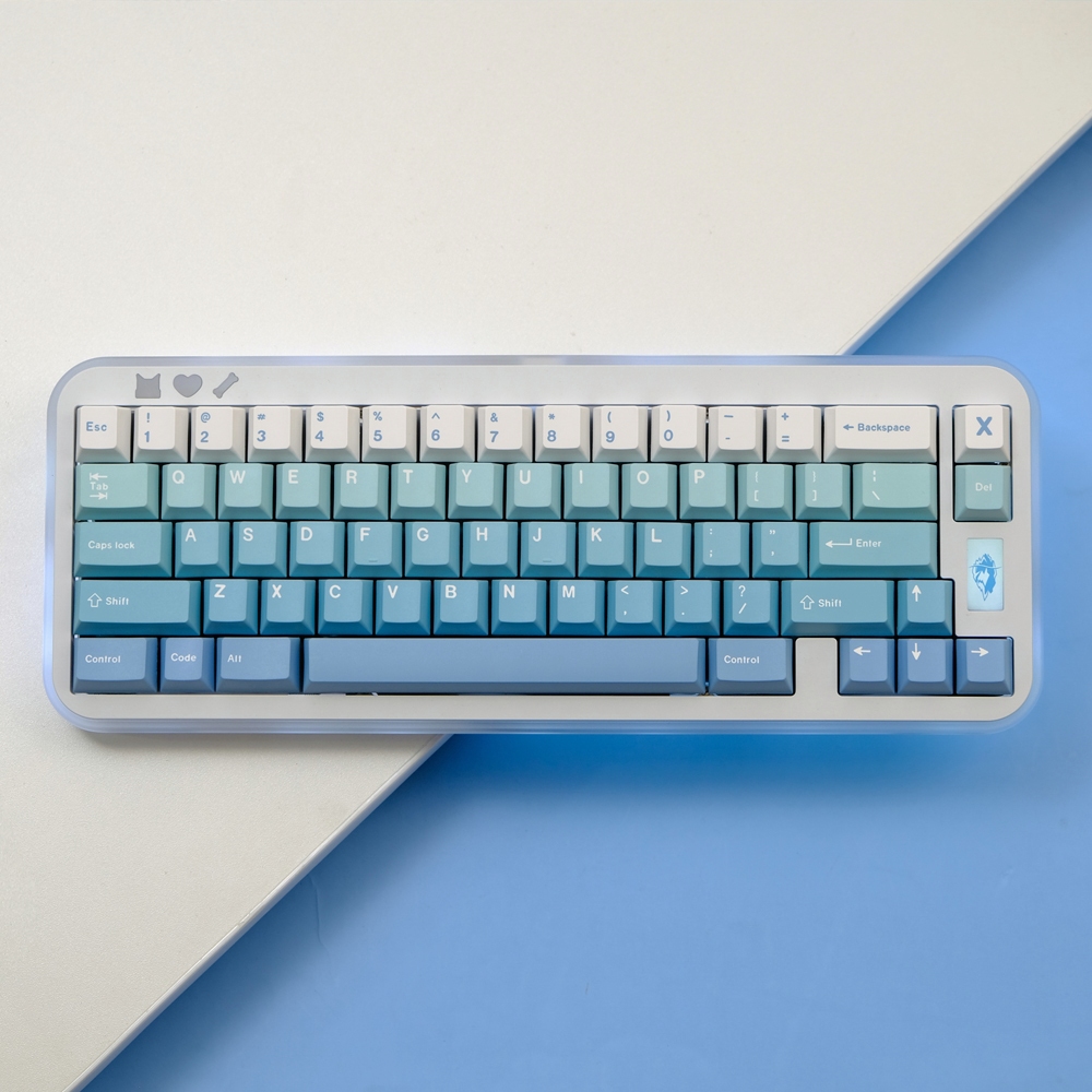 147 Keys Falling Snow Gradient Keycaps Cherry Profile PBT Dye ...