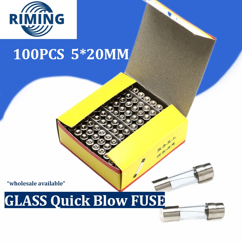 100PCS 5*20MM GLASS Quick Blow FUSE 5*20 Fast Blow insurance tube 5X20MM 5X20 250V | Shopee ...