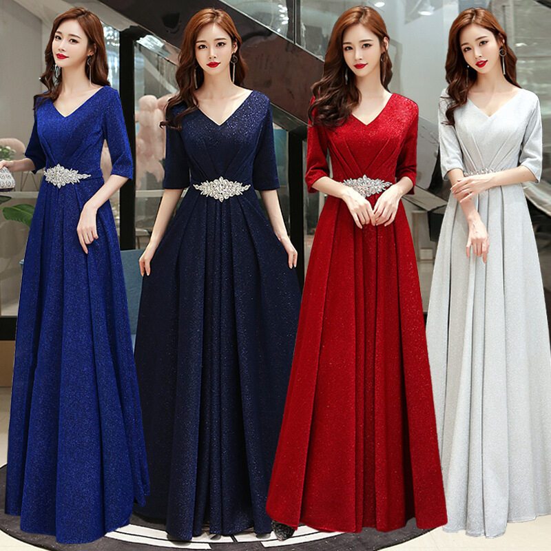 Luxury High-End Elegant Classy Glamorous Long Evening Dress Women 2024 Masquerade Costume Chorus ...