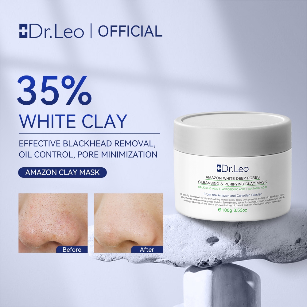 [100g] Dr.Leo Amazon White Clay Mask Black Heads Removel Deep Cleansing ...