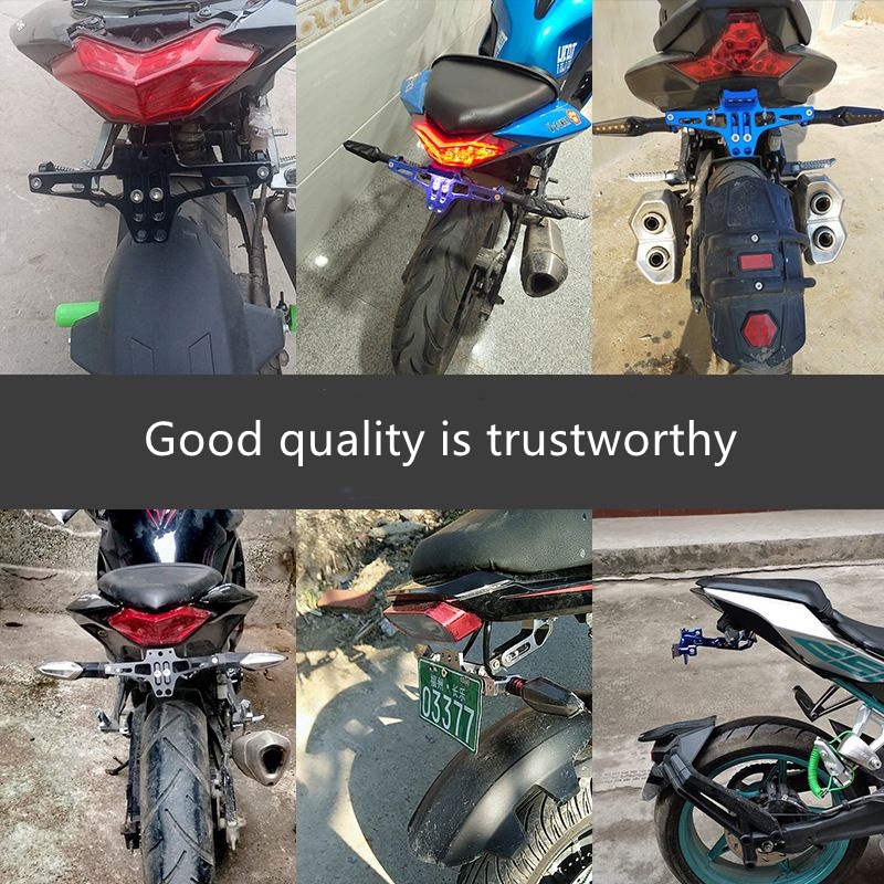 Universal Motorcycle License Plate Holder Number Holder With LED Light ...