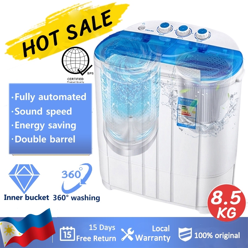 HOMEEEE Double Barrel Mini Washing Machine With Spin Dryer Semi ...