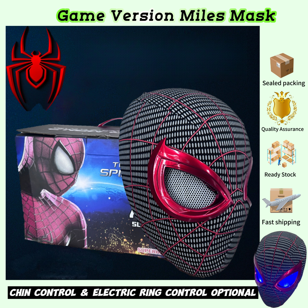 New Spider-Man Miles Headgear Eyes Blinkable Chin Control Electrical ...