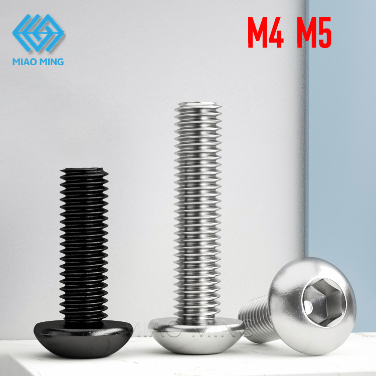 M4 M5 Bolt and nut allen button alenkey screw stainless steel 304 skru ...